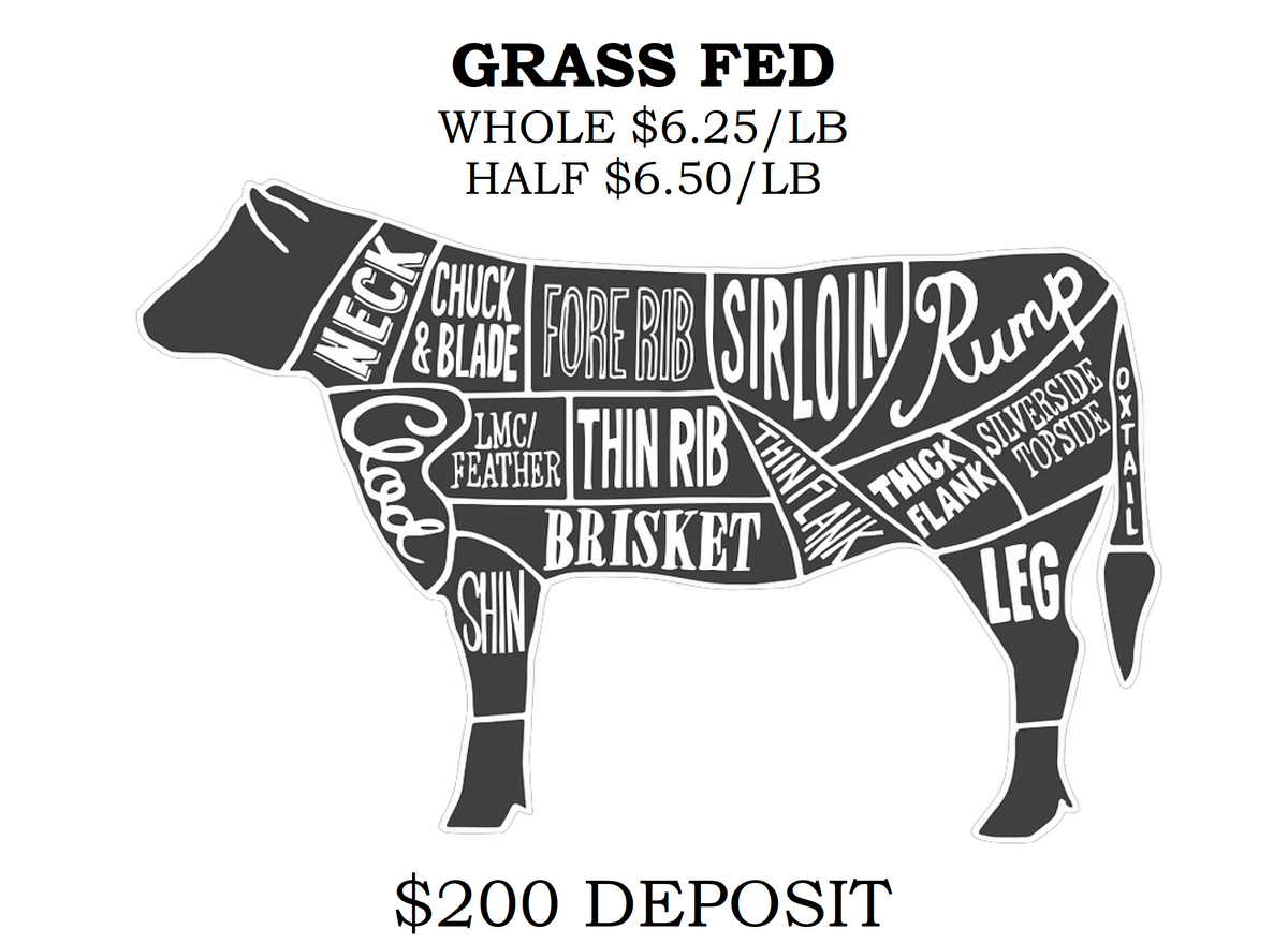 100% GRASS FED Half/Whole Beef *Deposit Only* – Double Rafter Meats