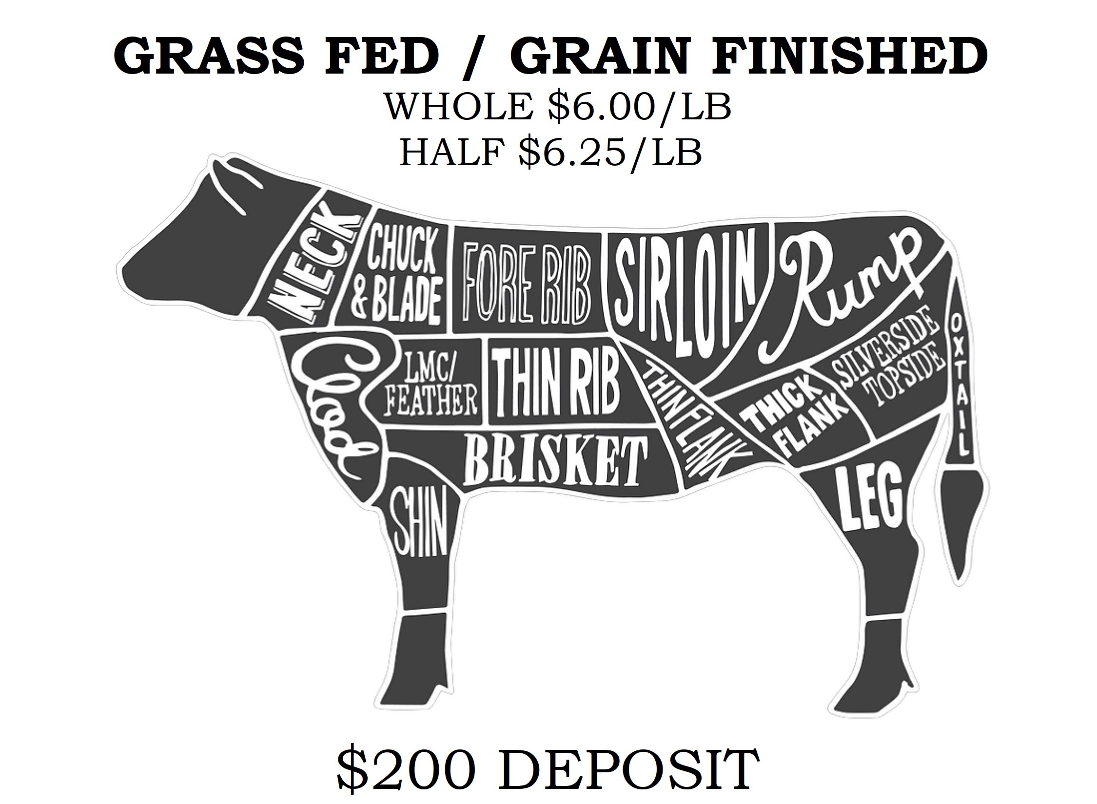 GRAIN FINISHED Half/Whole Beef *Deposit Only* – Double Rafter Meats